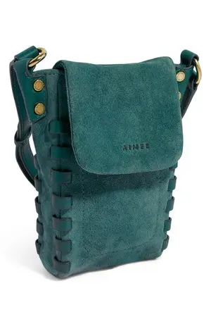 AIMEE Zen Suede Phone Crossbody Bag - Transform Teal Suede