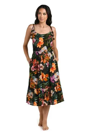 La Blanca Tie Strap Cover-up Midi Dress