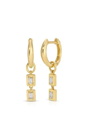 Ef Collection 14k Yellow Diamond Dangle Earrings