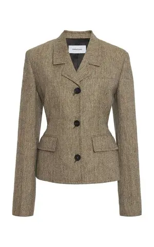 FERRAGAMO Tailored Linen Single-breasted Blazer - Multi