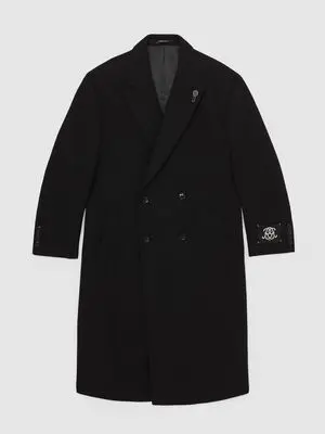REISS Monogram Double-breasted Relaxed Coat Wool-blend