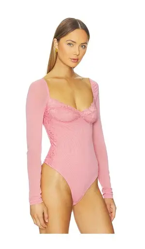 Free People Suddenly Fine Bodysuit - Mauve