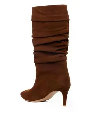 GINISSIMA 65mm Ruched Boots - Brown
