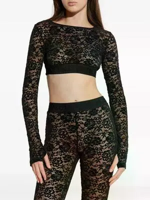 Versace Floral-lace Long-sleeve Top