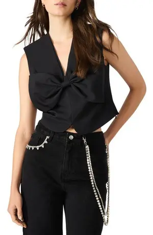 Steve Madden Ayanna Sleeveless Crop Top - Black