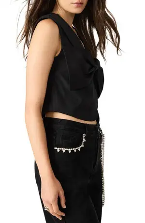 Steve Madden Ayanna Sleeveless Crop Top - Black