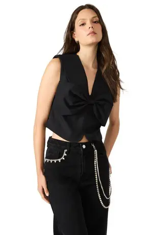 Steve Madden Ayanna Sleeveless Crop Top - Black