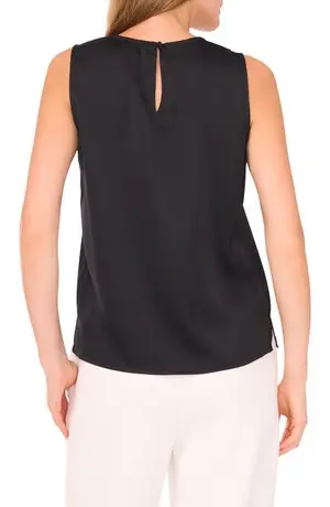 Vince Camuto Keyhole Sleeveless Shell - Rich Black