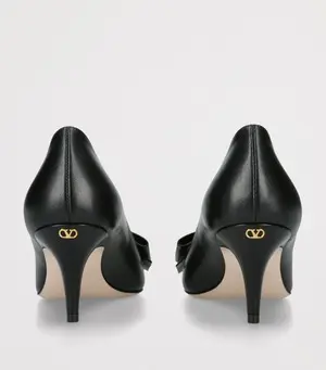 Valentino Garavani Bowow 65 Leather Pumps - Black