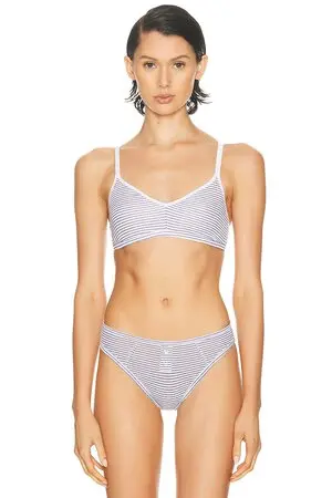 NEGATIVE UNDERWEAR Whipped Non Wire Bra In White - Maritime