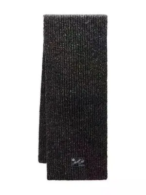 Alexander Wang Logo-label Ribbed-knit Scarf - Black