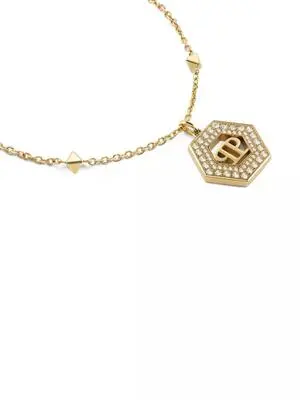 Philipp Plein Legacy Hexagon Crystal-embellished Pendant Necklace