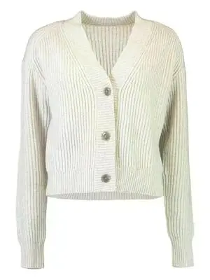 TWP V-neck Ribbed Cardigan