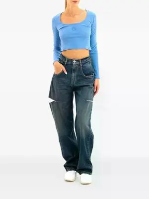 MARINE SERRE Ribbed Crop Top