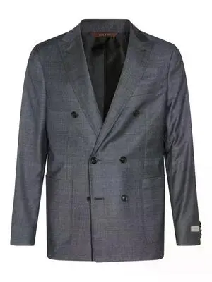 Canali Double-breasted Wool Blazer - Grey