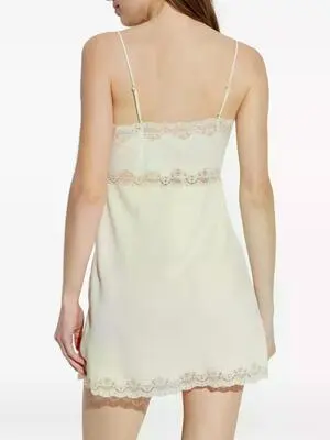 LoveShackFancy Cori Lace Bow Mini Dress