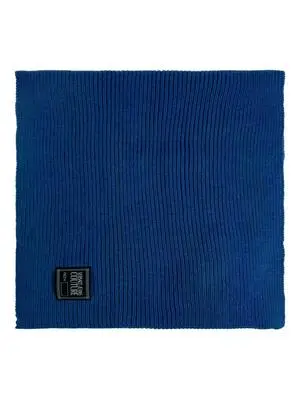 Versace Ribbed Logo Scarf - Blue