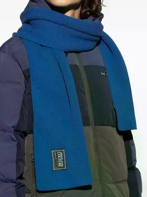 Versace Ribbed Logo Scarf - Blue