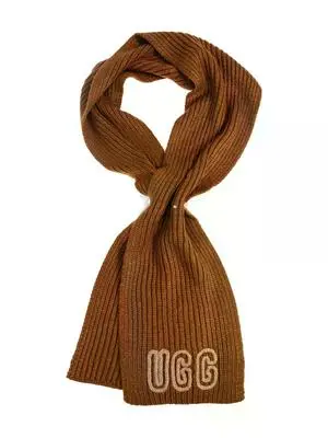 UGG Ribbed Logo Scarf - Brown