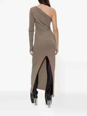 Rick Owens One-shoulder Long-sleeve Maxi Dress