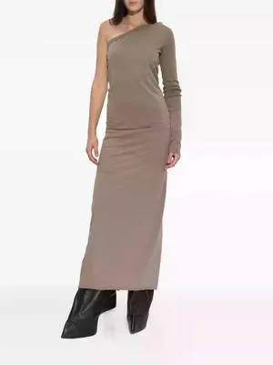 Rick Owens One-shoulder Long-sleeve Maxi Dress