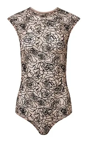 Paris Georgia Floral Printed Backless Bodysuit