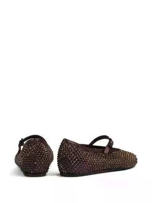 LE SILLA Gilda Embellished Ballet Flats - Brown