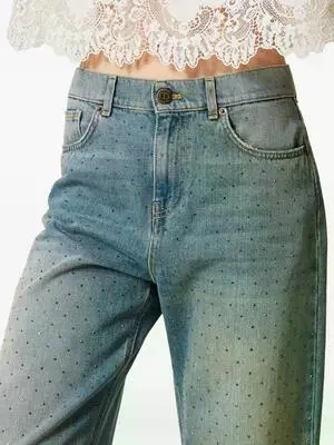 TWINSET Rhinestone-embellished Straight Leg Jeans