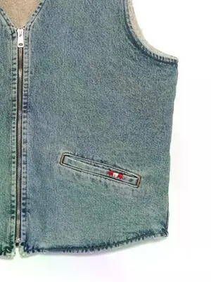 AMISH Zip-up Denim Gilet