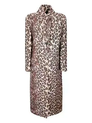 Alberto Biani Leopard-print Button Coat