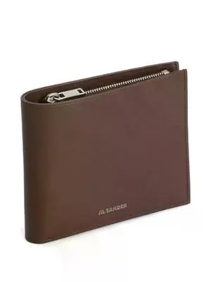 JIL SANDER Embossed Zipped Leather Wallet