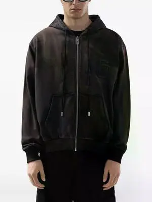 Gcds Logo-embossed Zip-up Hoodie