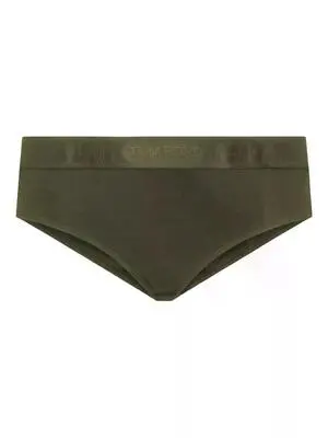 TOM FORD Ribbed Briefs With Logo Detail - Green