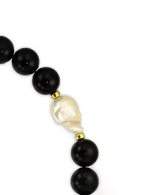 OBSIDIAN Beaded Pearl Necklace