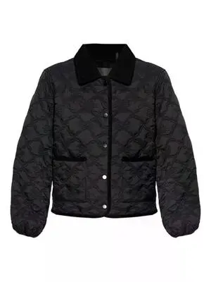 LoveShackFancy Quilted Bow Jacket - Black