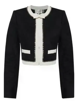 LoveShackFancy Embellished Bow Jacket - Black