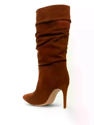 GINISSIMA 95mm Ruched Suede Boots