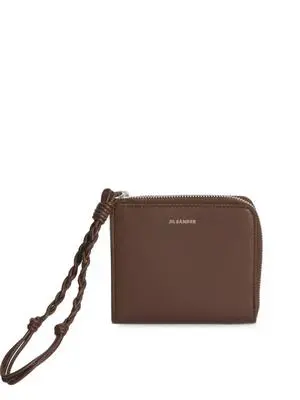 JIL SANDER Tangle Zipped Knotted Wallet - Brown