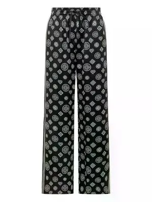 Casablanca Printed Stripe Trousers - Black