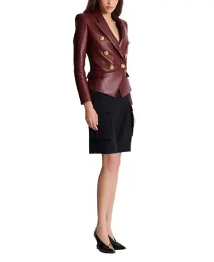 Balmain 6-button Lambskin Jacket - Brown