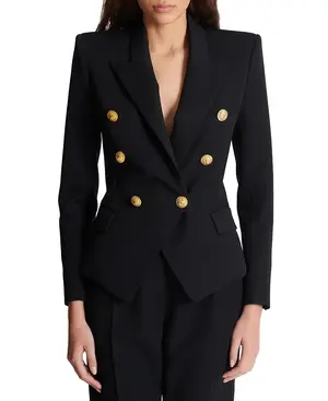 Balmain Grain De Poudre 6-button Fitted Jacket
