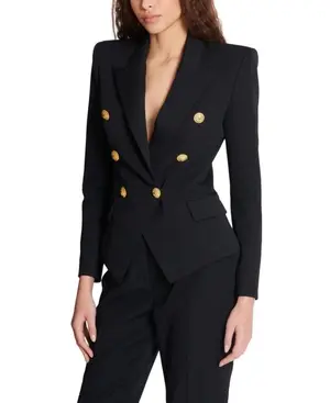 Balmain Grain De Poudre 6-button Fitted Jacket