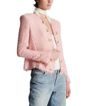 Balmain Edge-to-edge Sequin Tweed Jacket