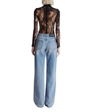 Balmain Long-sleeved Lace Bodysuit - Black