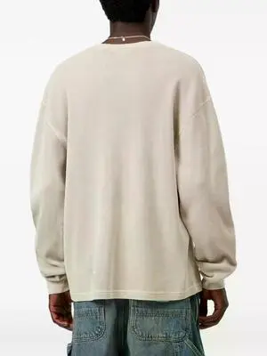 Carhartt Work In Progress Waffle Knit Logo Patch Long Sleeve Crewneck