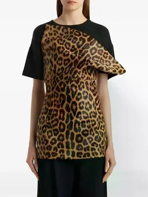 Khaite Off-shoulder Leopard Print Top