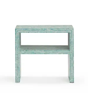 TOV FURNITURE Derry Capiz Shell Nightstand - Blue