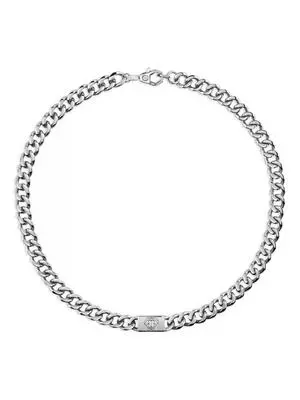 Philipp Plein Plein Tag Chain Necklace - Silver