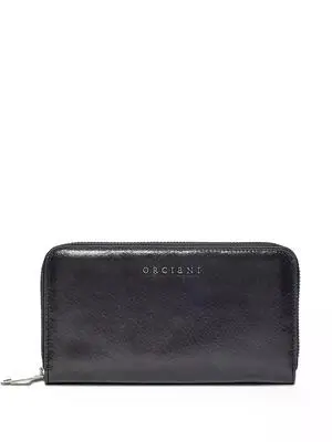 ORTIGNI Gotham Zipped Leather Wallet - Black