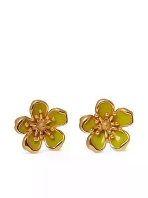 Casablanca Flower Stud Earrings - Gold